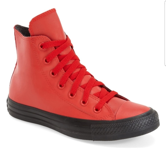 Converse | Shoes | Red Converse High Tops Rubber Chuck Taylors | Poshmark